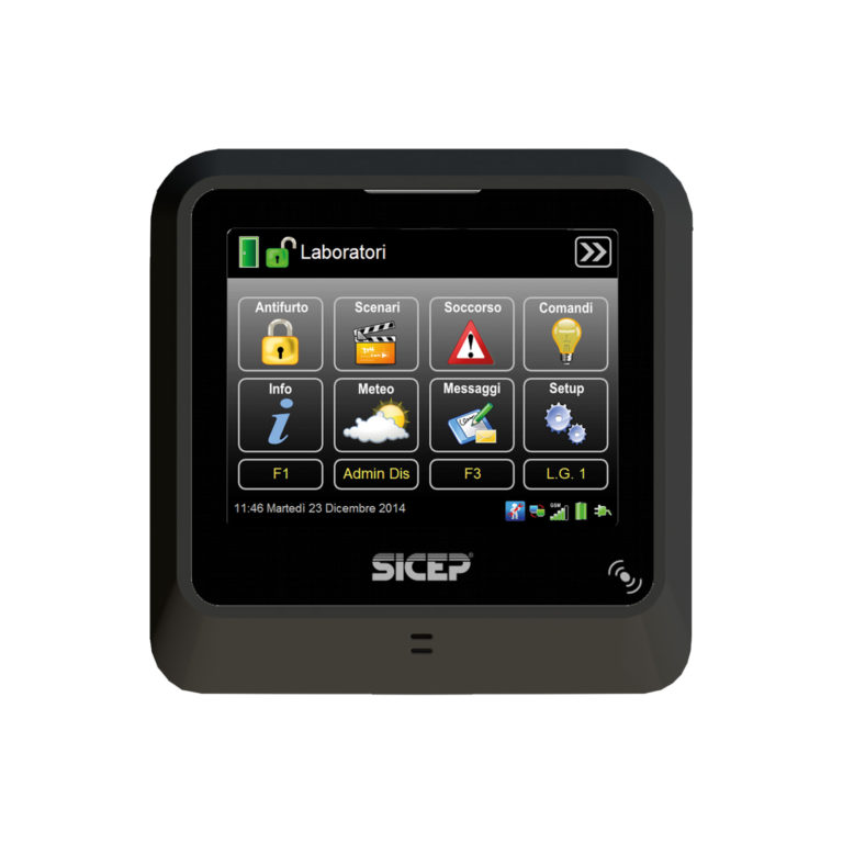 Tastiera touch-screen a colori per Allarme con lettore prossimità integrato Tastiera touch-screen a colori per Allarme con lettore prossimità integrato